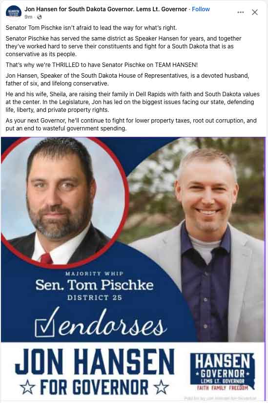 Jon Hansen slobbers all over Sticky Tom endorsement. (Not sure I’d be ...